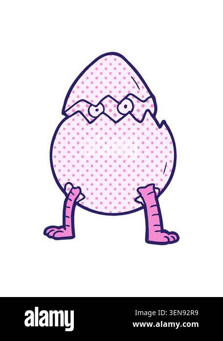 bobbing motion animation of cartoon hatching egg Stock Video Footage ...