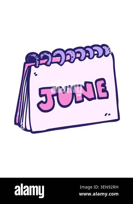 jiggle motion animation of cartoon doodle calendar showing month of ...