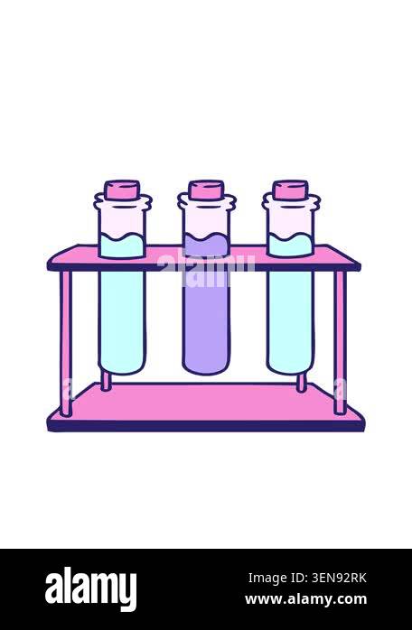 bobbing motion animation of cartoon doodle of a science test tube Stock ...