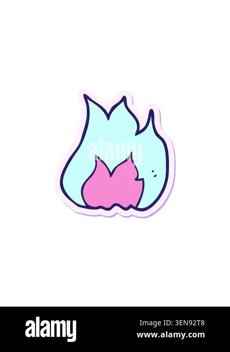 flashy sales animation of sticker of a cartoon fire symbol Stock Video ...