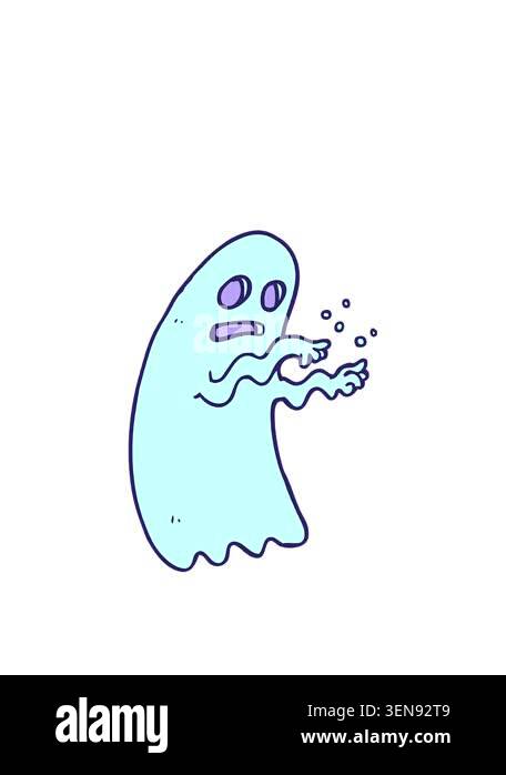 stretching up animation of cartoon ghost Stock Video Footage - Alamy