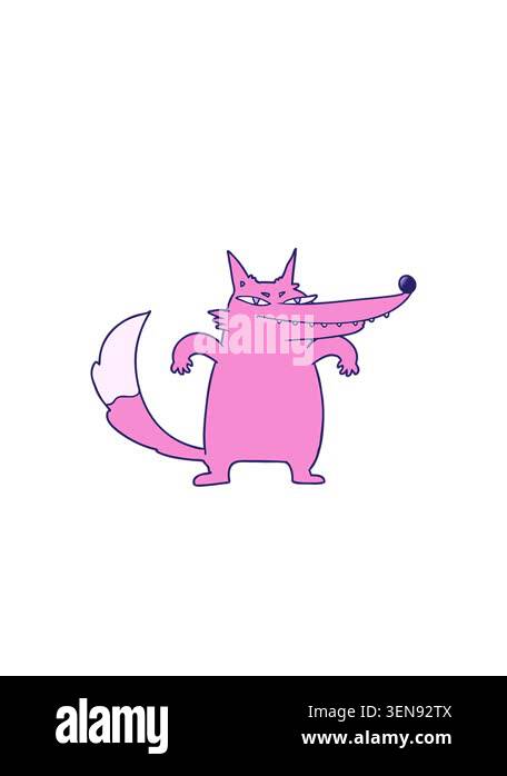 blinking radial lines animation of a fox cartoon character Stock Video ...