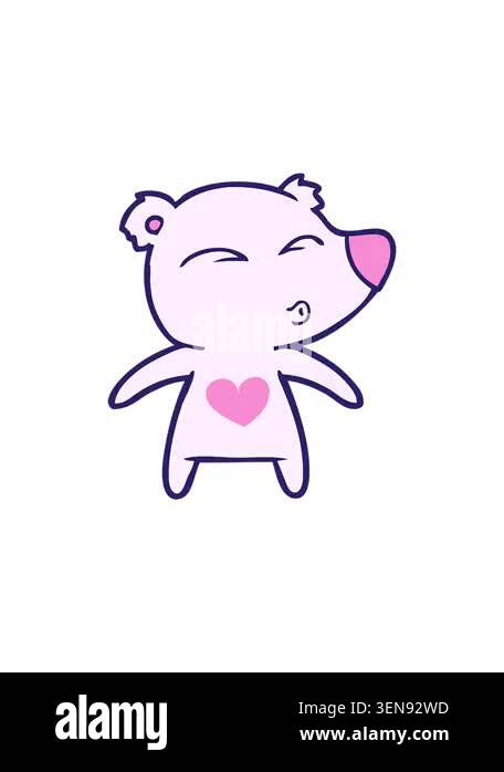 flashy sales animation of cartoon whistling bear Stock Video Footage ...