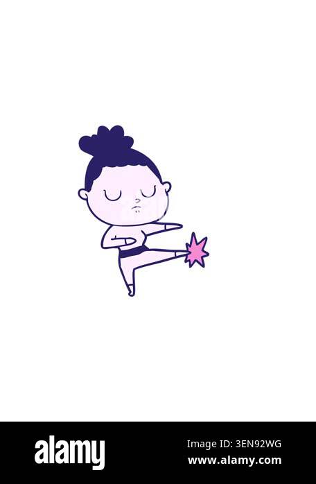 horizontally vibrating animation of cartoon calm woman Stock Video ...