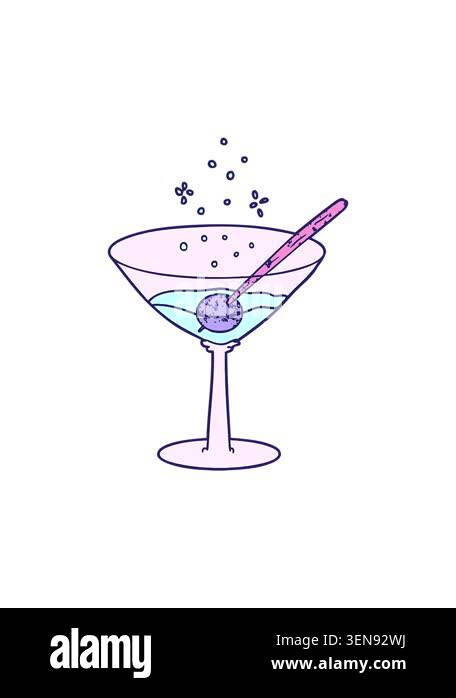 attention grabbing animation of cartoon cocktail Stock Video Footage ...