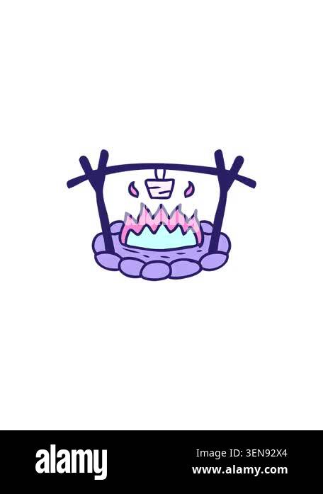 flashy sales animation of cartoon doodle of a camp site Stock Video ...