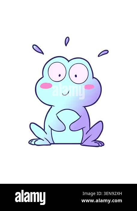 shivering motion animation of cute cartoon frog doodle Stock Video ...