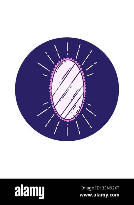 attention grabbing animation of icon of a tattoo style shining mirror ...