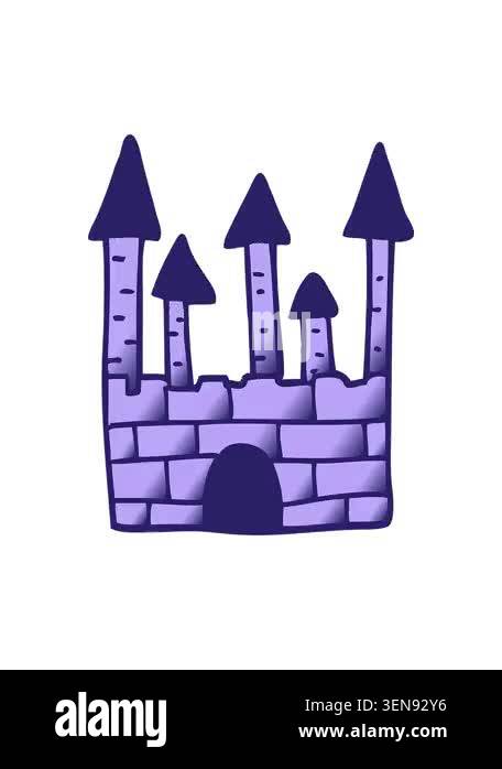 shivering motion animation of cartoon doodle traditional castle Stock ...