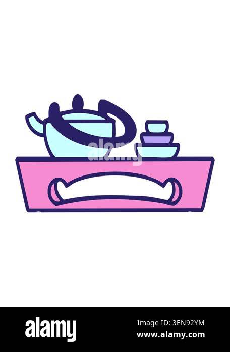 jiggle and pause animation of a traditional japanese tea set design ...