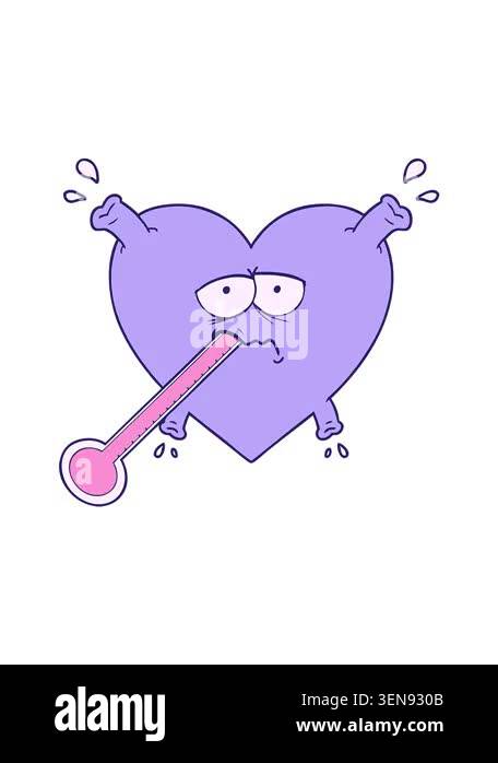 spinning motion animation of cartoon unhealthy heart Stock Video ...