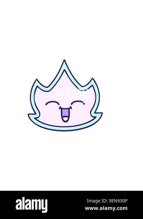 horizontally vibrating animation of cute cartoon of a fire Stock Video ...