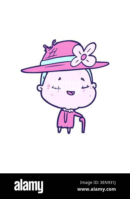 spinning motion animation of cartoon old woman with walking stick Stock ...