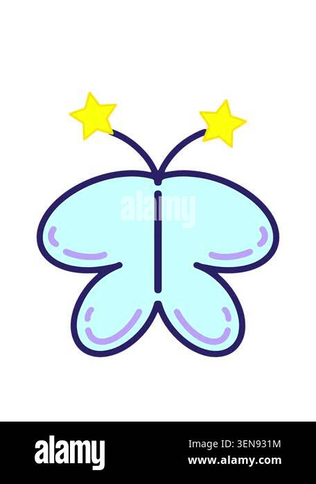 spinning stars animation of simple bold cartoon of a butterfly Stock ...