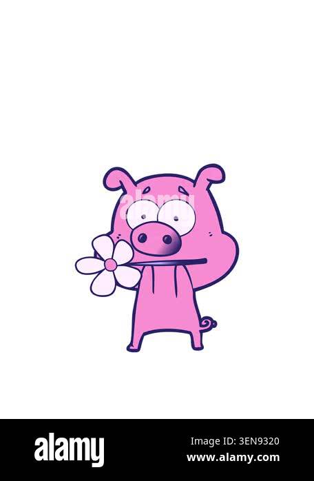 jumping motion animation of happy cartoon pig Stock Video Footage - Alamy