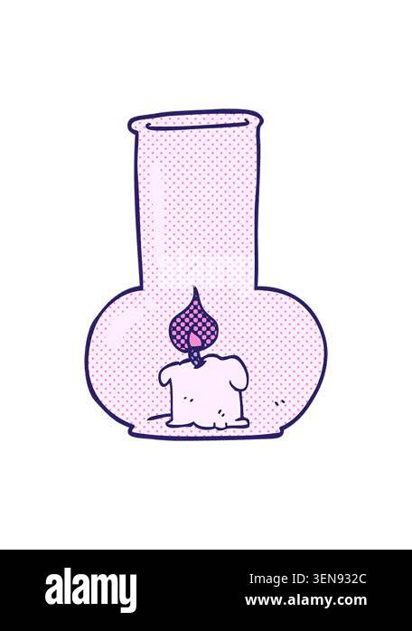 shine light effect animation of freehand drawn cartoon old glass lamp ...