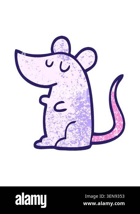 jiggle motion animation of grunge textured illustration cartoon mouse ...