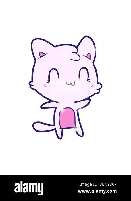 glitter effect animation of cartoon happy cat design Stock Video ...