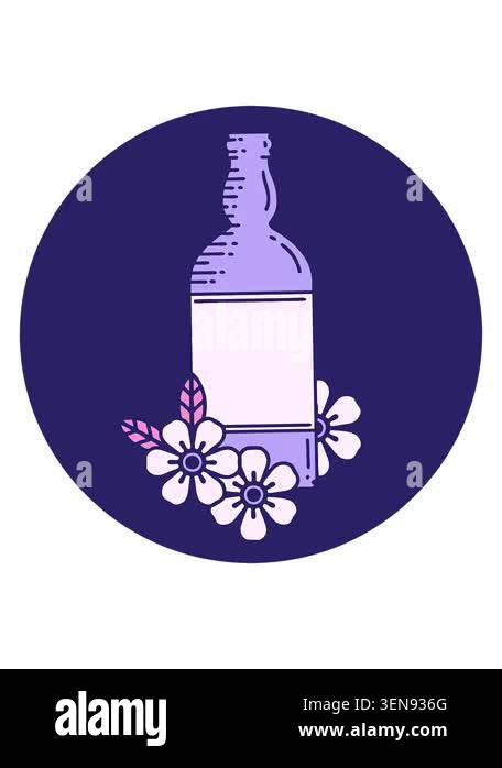 jiggle motion animation of wine bottle circle design Stock Video ...