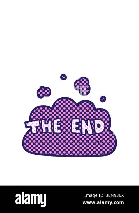 stretching up animation of cartoon doodle the end font Stock Video ...