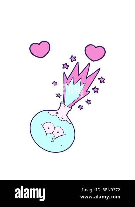 spinning hearts animation of cartoon potion motion Stock Video Footage ...