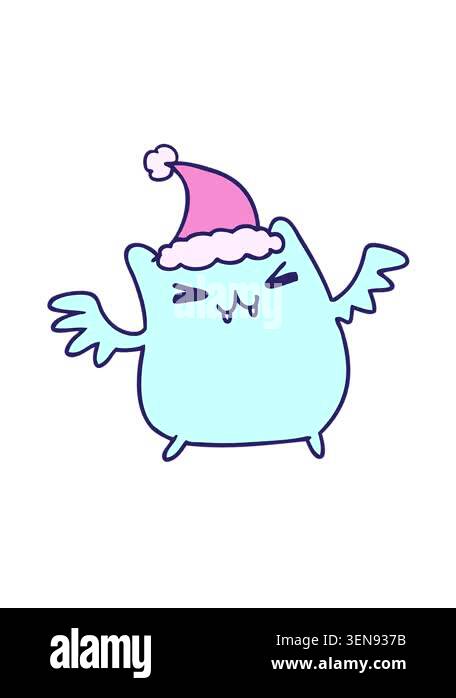 vibrating motion animation of hand drawn christmas cartoon of kawaii ...