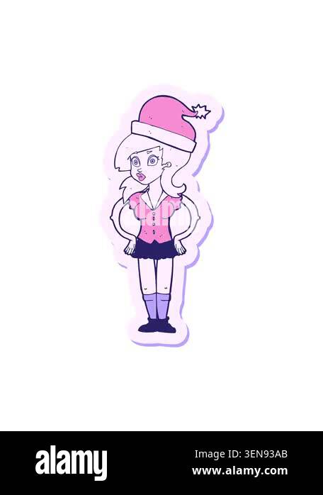 shivering motion animation of sticker of a cartoon santas helper Stock ...