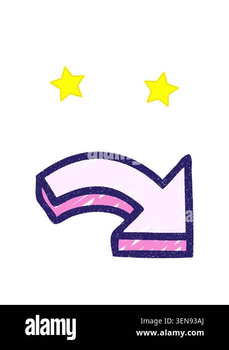 spinning stars animation of Curved Arrow Chalk Drawing Stock Video ...