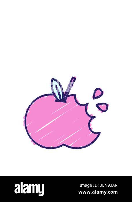stretching up animation of Fruit Chalk Drawing design Stock Video ...