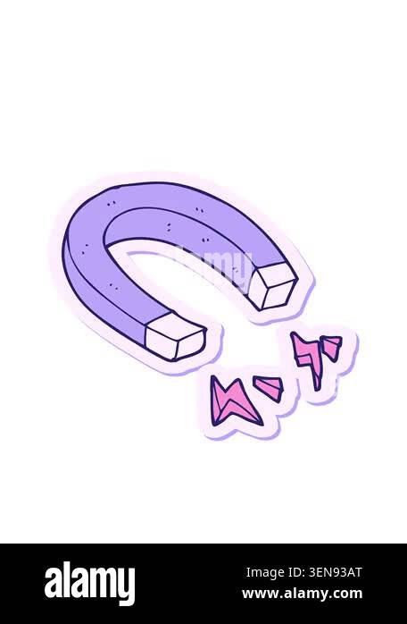 bobbing motion animation of sticker of a cartoon magnet Stock Video ...