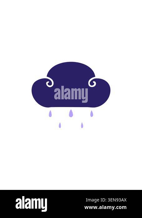 flashy sales animation of hand drawn quirky cartoon rain cloud Stock ...