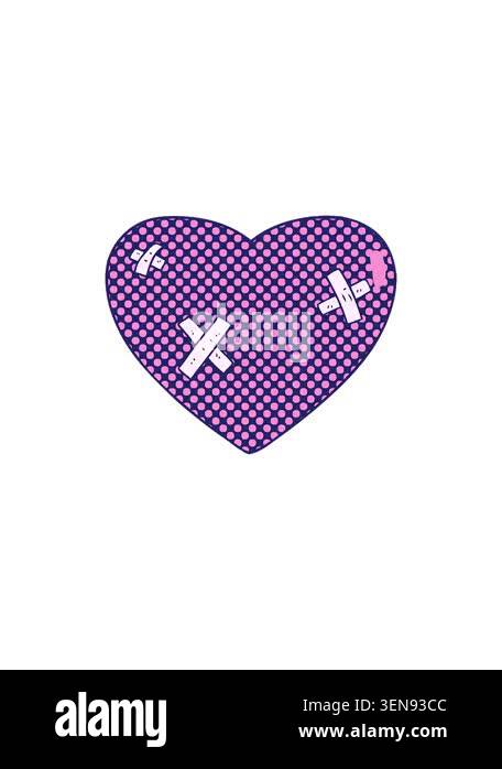 flashy sales animation of cartoon beaten up heart Stock Video Footage ...