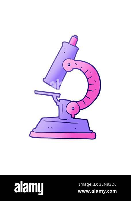 vibrating motion animation of freehand drawn cartoon microscope Stock ...