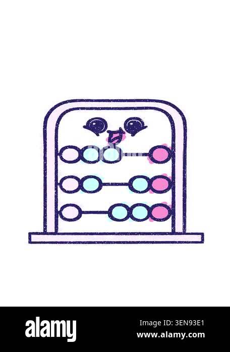 bobbing motion animation of Abacus Chalk Drawing Stock Video Footage ...