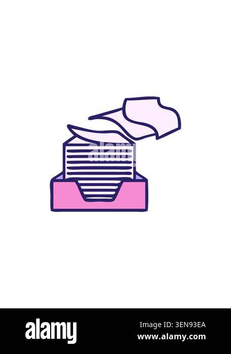 splitting effect animation of cute cartoon of a stack of office papers ...