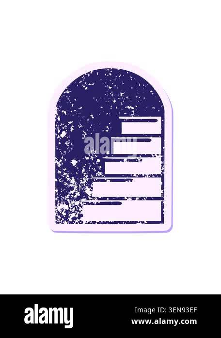 pressure popping animation of iconic distressed sticker tattoo style ...