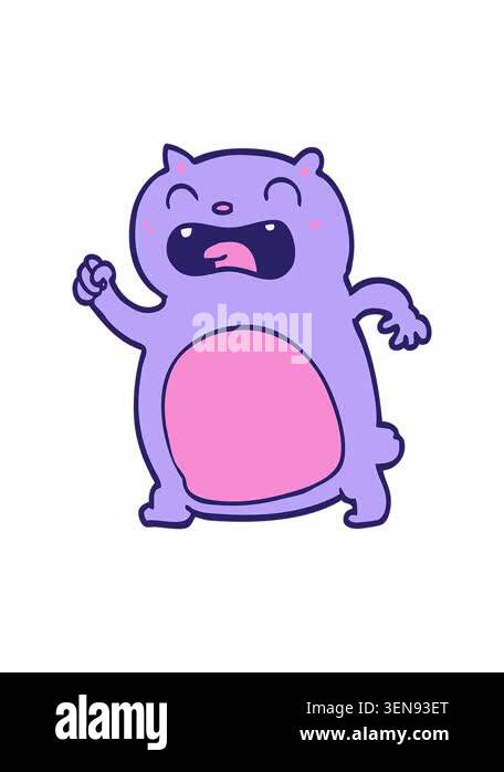 shaking motion animation of a retro cartoon cat doodle Stock Video ...