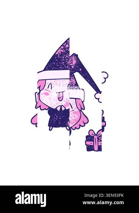 splitting motion animation of girl wearing christmas hat Stock Video ...