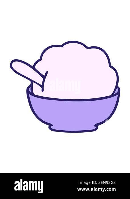 vibrating motion animation of hand drawn quirky cartoon ice cream bowl ...