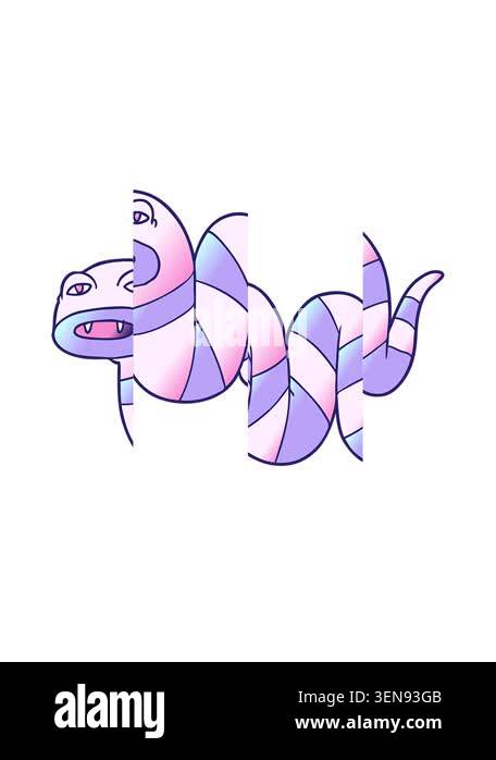 splitting motion animation of snake serpent drawing Stock Video Footage ...
