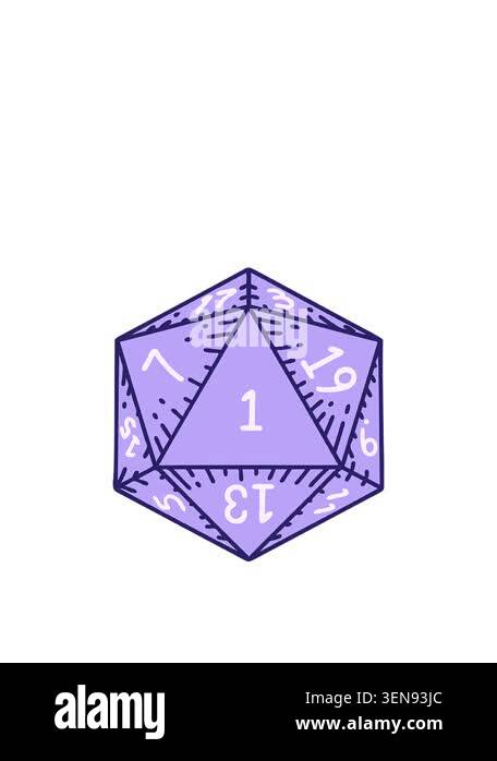 stretching up animation of natural 1 D20 dice roll Stock Video Footage ...