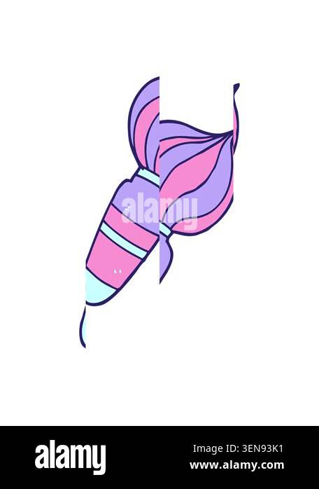 splitting motion animation of cartoon doodle art brush Stock Video ...