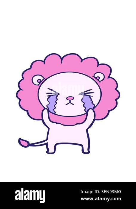 bobbing motion animation of cartoon crying lion Stock Video Footage - Alamy