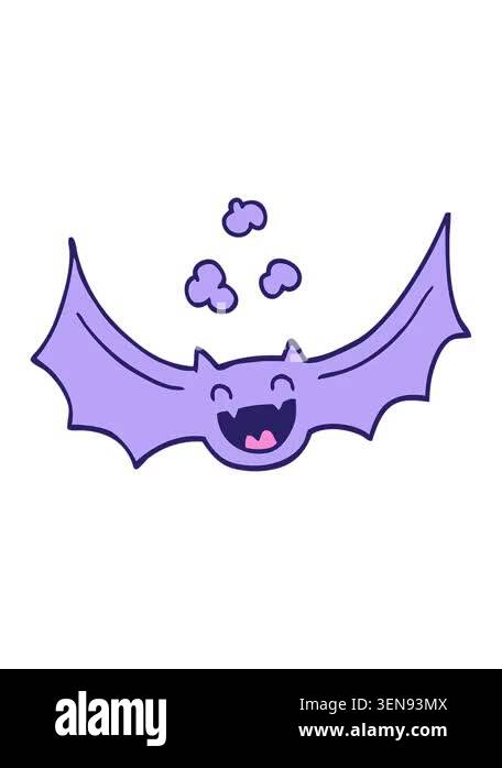 shivering motion animation of cartoon bat drawing Stock Video Footage ...