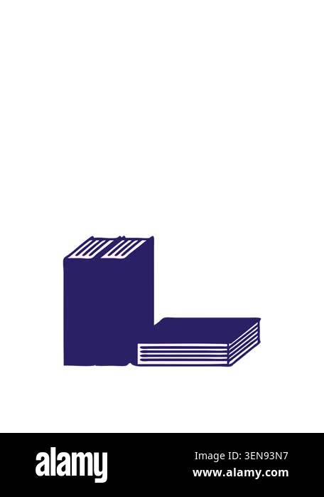 stretching up animation of cute cartoon of a of books Stock Video ...