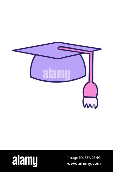 vibrating motion animation of drawing of a graduation hat Stock Video ...