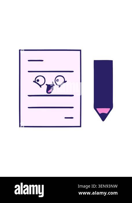 spinning motion animation of cute cartoon of a test paper Stock Video ...