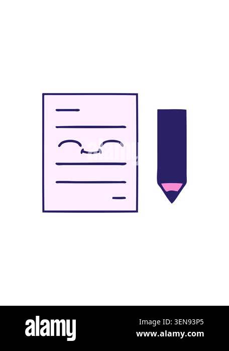 attention grabbing animation of cartoon of a test paper Stock Video ...