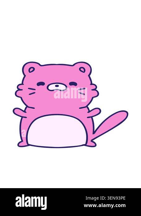 bobbing motion animation of cartoon of a cute little pet cat Stock ...