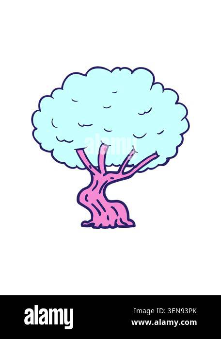 shine light effect animation of cartoon retro tree Stock Video Footage ...